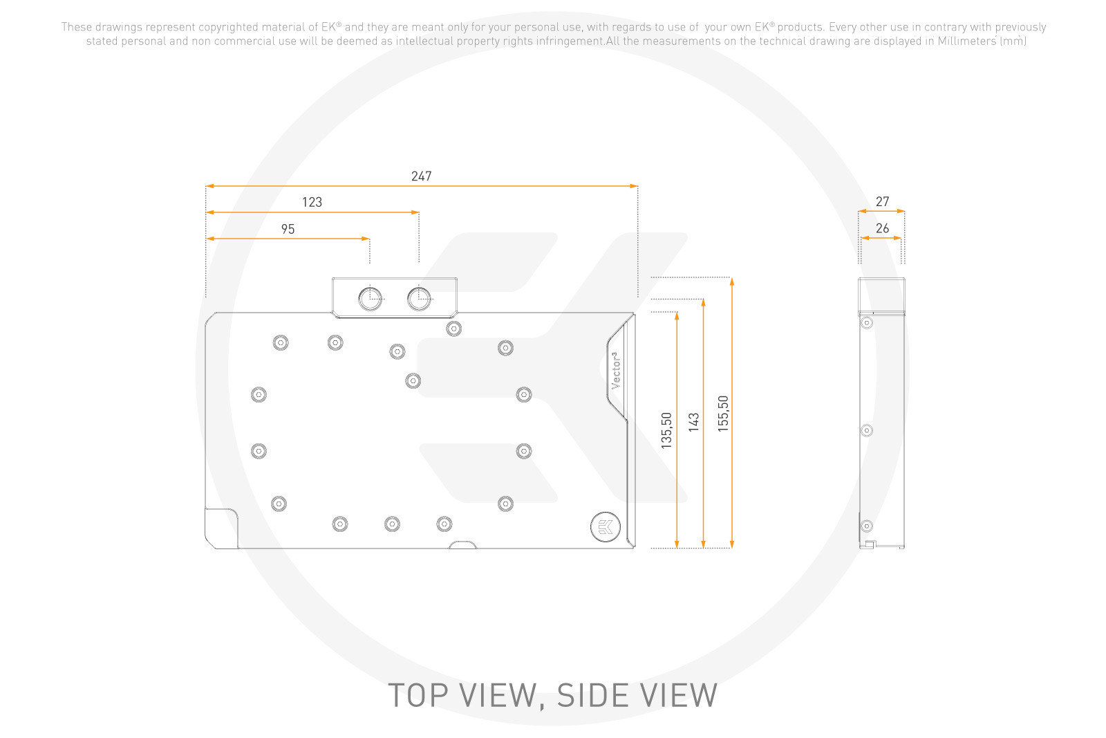 EK-Quantum Vector³ TUF RTX 5070 Ti / 5080 Plexi Water Block – EK Webshop