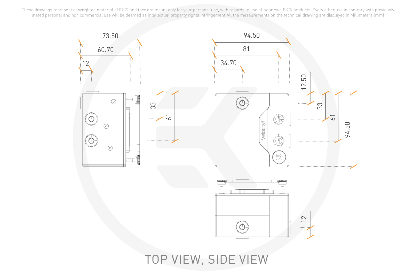 EK-Quantum Velocity² DDC 4.2 PWM D-RGB - 1700 pump + water block combo ...